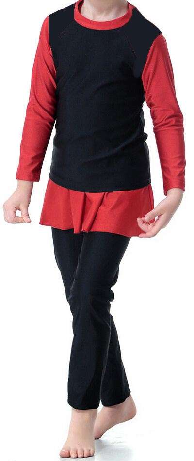 Girls’s Muslim 2Pcs Suit Burkini Frill swimming , Full Body Coverings